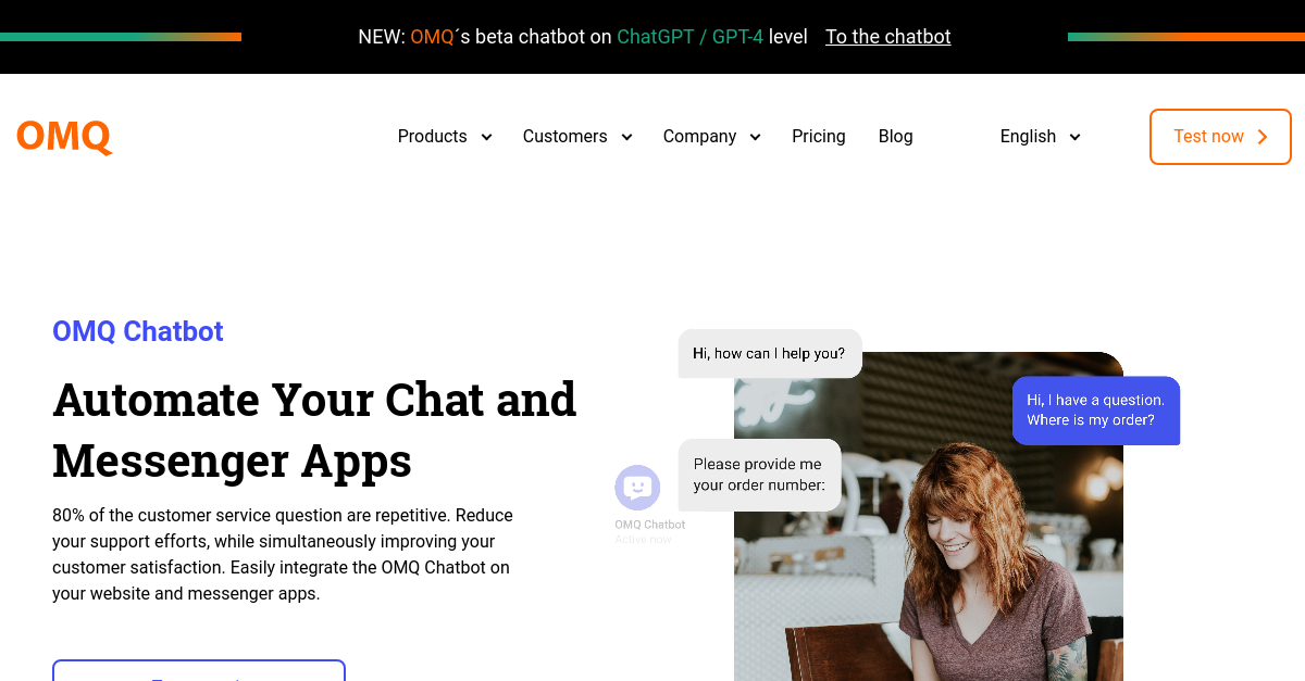 Chatbot smart customer communication in chats and instant messaging | OMQ