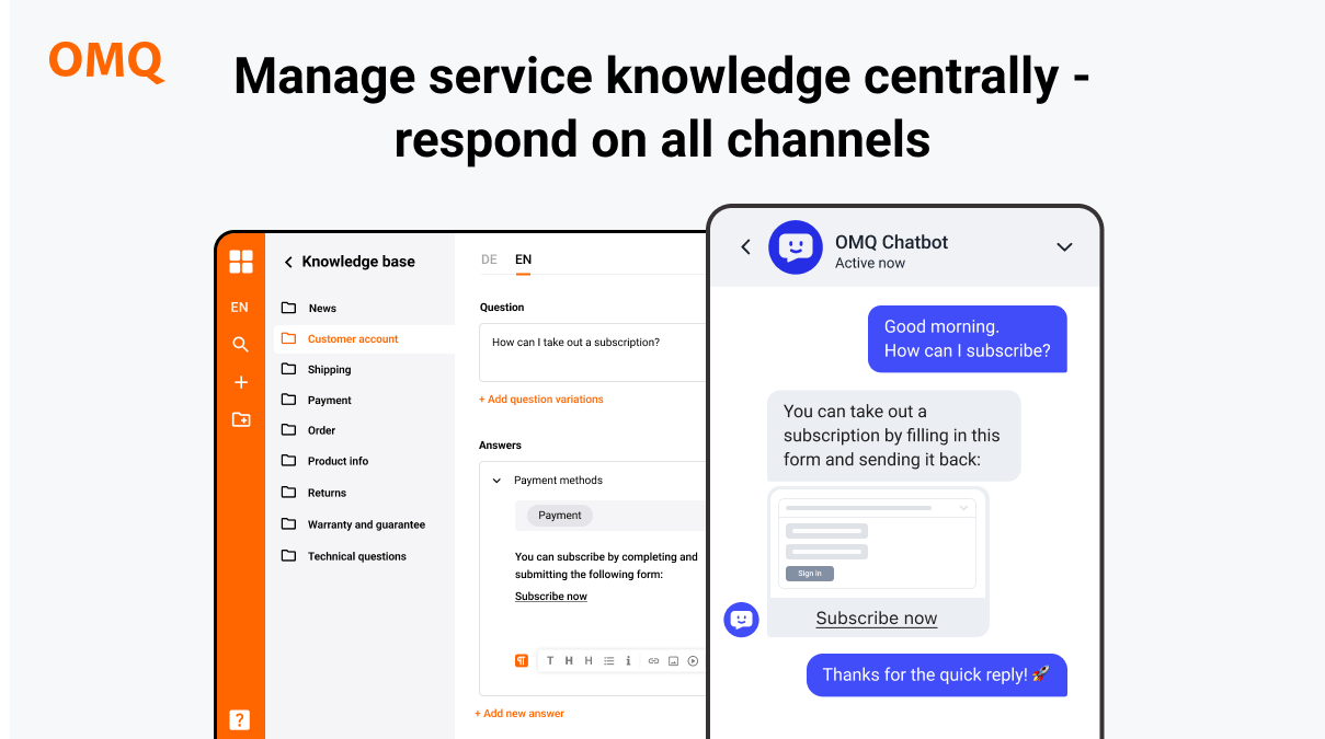Service knowledge can be managed centrally and thus be used in every ...